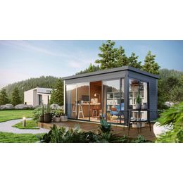 Gartenhaus Lasita Maja, grau, Holzwerkstoff, Gartenh&auml;user, "DOMEO 4", in verschiedenen Farben