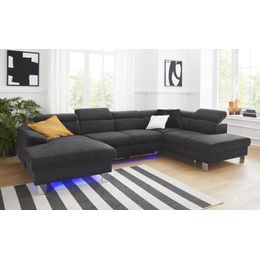 Wohnlandschaft COTTA, B:320cm, braun, Microfaser PRIMABELLE (100% Polyester);Kunstleder SOFTLUX;Feinstruktur (100% Polyester);Kunstleder