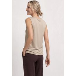 Street One Damen Tr&auml;gertopclay sand, Gr. 46, unifarben, Web, 50% Baumwolle, 50% Modal, Tops, mit Cut-Out Detail