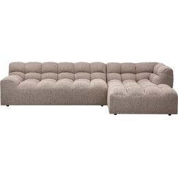 Ecksofa Woood, B:324cm H:79cm T:165cm, beige, Wohnzimmer, Sofas, "Allure grobem Webmuster, H 79 x B 324 x D 165 cm", Tragkraft 400 kg, Hohe