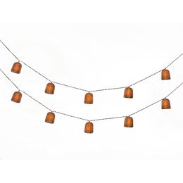 Luxform LED-Lichterkette "Luxform Solar Rattan", Flammen 1 Stk., Gesamtl&auml;nge 3,8m, gold, Lichterketten, LED-Lichterkette, Solarenergie, warmwei&szlig;, IP44
