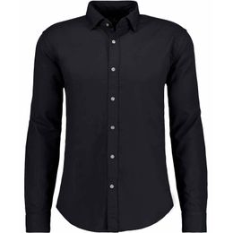 Ragman Herren Henleyshirt, schwarz, Gr. M, Popeline, Baumwolle, Shirts