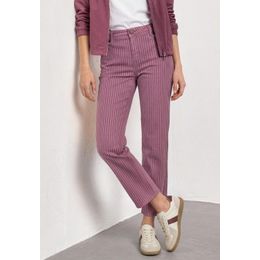 Street One Damen Straight-Jeans "Style Amalia", rosa, Gr. 28, gestreift, Denim/Jeans, Obermaterial: 97% Baumwolle, 3% Elasthan, Jeans, mit Streifen