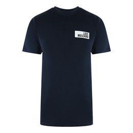 Love Moschino Block Logo Navy Blue T-shirt