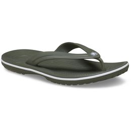 Crocs Damen Zehentrenner "Crocband Flip", Gr. 43dusty olive, Croslite , Schuhe, Sommerschuh, Schlappen, Poolslides, Dianette, zum Baden