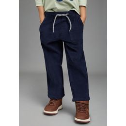 Kidsworld M&auml;dchen Cordhose "Breitcord-Cordhose"marine, Gr. 140, unifarben, Web, Obermaterial: 100% Baumwolle, Hosen, lange, gerade Passform, f&uuml;r