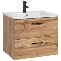 Waschtisch Welltime, B:60cm H:52cm T:46cm, braun, Badezimmer, Waschtische, "Trento in verschiedenen Ausf&uuml;hrungen inkl. Waschbecken", Badm&ouml;bel in