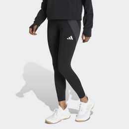 Damen Trainingstights "TF CB 7/8 L", schwarz, Gr. M, adidas Performance, Obermaterial: 73% Polyester, 27% Elasthan, Hosen