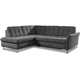 Ecksofa DIE PLANBAR, B:242cm H:87cm T:116cm, grau, 100% Polyester, Wohnzimmer, Sofas, "MP-IN20016 L-Form mit Federkern-Polsterung", wahlweise mit
