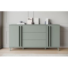 Sideboard Home Affaire, B:150cm H:77,8cm T:39,5cmsalbei, Holzwerkstoff, Wohnzimmer, Sideboards, "Helsinki, Kommode mit 2 T&uuml;ren und 3 Schubladen,