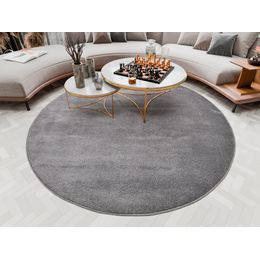 Teppich, H:20mm &Oslash;:200cm, grau, OCI DIE TEPPICHMARKE, Polypropylen, Wohnzimmer, Teppiche, "BELLEVUE, auch als L&auml;ufer und in Rund", hochwertiger
