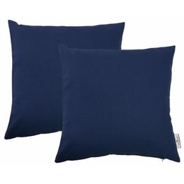 Dekokissen Tom Tailor HOME, B:48cm L:48cm, blau, Baumwolle, Dekokissen_Sitzkissen_Kissenh&uuml;llen, "Dove", unifarben, Kissenh&uuml;llen ohne F&uuml;llung, 2er Pack
