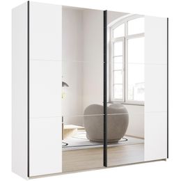 Schwebet&uuml;renschrank Rauch, B:218cm H:210cm T:59cm, wei&szlig;, Holzwerkstoff, Schr&auml;nke, "Kleiderschrank Dreht&uuml;renschrank Schrank Garderobe KRONACH",
