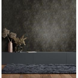 marburg Vliestapete "Dimensional Delight", B/L: 0,53m x 10,05m, Rollen: 1, schwarz, Wohnzimmer, Tapeten, moderne Tapete f&uuml;r Wohnzimmer Schlafzimmer