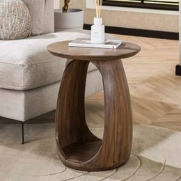 Pharao24.de Designertisch Anstelltisch aus Massivholz in runder Form