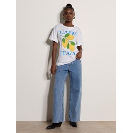 Apricot Damen Shirttop "Capri Italy Lemon T-Shirt", wei&szlig;, Gr. 40, bedruckt, gewebt, Obermaterial: 100% Baumwolle CO., Tops, mit Stickerei