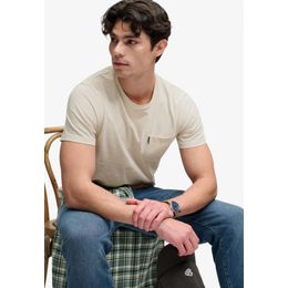 Superdry Herren Rundhalsshirt "CLASSIC ESSENTIAL POCKET TEE"rainy day grau, Gr. S, unifarben, Single Jersey, Obermaterial: 100% Baumwolle, Shirts,
