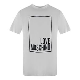 Moschino Box Logo Wei&szlig;es T-shirt