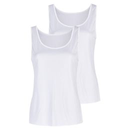 Nina von C. Damen Achseltop "2er Pack Achseltop Elegance", Gr. 50, wei&szlig;, Obermaterial: 81% Viskose CV. 19% Polyester PES., Unterhemden
