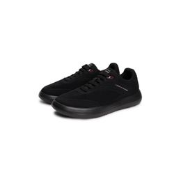 Tommy Hilfiger Herren Sneaker "TH MODERN LIGHTCUP KNIT", Gr. 46, schwarz, Textil, Schuhe, Freizeitschuh, Halbschuh, Schn&uuml;rschuh mit Logoschriftz&uuml;gen
