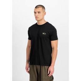 Herren T-Shirt "Camo Print T-Shirt", schwarz, Gr. XL, Alpha Industries, Obermaterial: 100% Baumwolle, Shirts