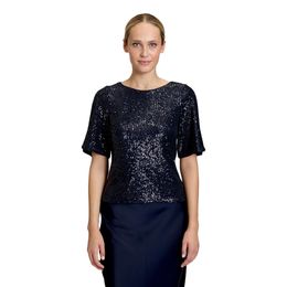 Vera Mont Damen Kurzarmshirt "Damen mit Fl&uuml;gel&auml;rmeln", blau, festlich, Gr. 34, Obermaterial: 93% Polyester, 7% Elasthan. Futter: 100% Polyester,