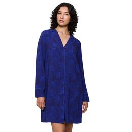Triumph Damen Nachthemd "Boyfriend Fit NDW 03", Gr. 38, blau, Single Jersey, Obermaterial: 100% Viskose, bedruckt, unifarben, Kleider, bequem und