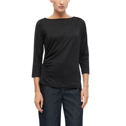 Damen 3/4-Arm-Shirt, schwarz, Gr. 44, s.Oliver BLACK LABEL, unifarben, Jersey, Obermaterial: 93% Polyamid, 7% Elasthan, Shirts, Sommershirt mit