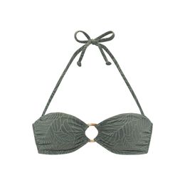 Lascana Damen Bandeau-Bikini-Top "Fay", gr&uuml;n, Gr. 36, Strukturmuster, Obermaterial: 94% Polyamid, 6% Elasthan. Futter: 90% Polyester, 10% Elasthan,