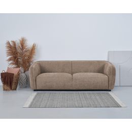 3-Sitzer Home Affaire, B:221cm H:73cm T:93cm, grau, 100% Polyester, Sofas, "OSTRUP, Naturt&ouml;ne, Boucle oder Chenille", Breite 221 cm, organische Form