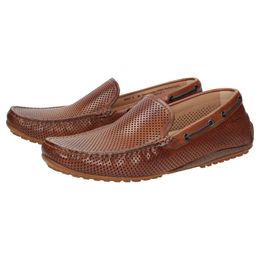 Sioux Herren Slipper "Carulio-706", Gr. 43, braun, Obermaterial: 50% Kalbsleder CAL. 50% Kalbsnappaleder CANA. 100% Gummi rubber., Schuhe