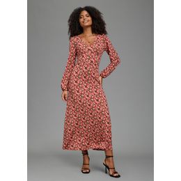 Laura Scott Damen Midikleid, rosa, Gr. 44, Jersey, Obermaterial: 95% Viskose, 5% Elasthan, Kleider, Midikleid, aus elastischer Viskosemischung,