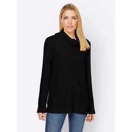 Damen Rollkragenpullover "Pullover", schwarz, Gr. 42, Rick Cardona BY HEINE, meliert, unifarben, 100% Polyacryl, Pullover