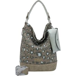 Damen Schultertasche "Izzy07 Olga", Fritzi aus Preussen, gr&uuml;n, Baumwolle, mehrfarbig, Taschen, aus veganen und recycelten Materialien