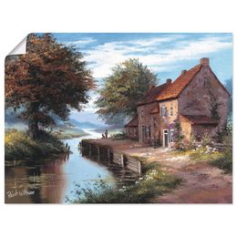 Wandbild Artland, B:40cm H:30cm, blau, Wohnzimmer, Bilder, "Fr&uuml;her Morgen", als Leinwandbild, Poster in verschied. Gr&ouml;&szlig;en