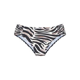 Lascana Damen Bikini-Hose "Debbie", schwarz-wei&szlig;, Gr. 38, bedruckt, Recycling-Polyamid, Badehosen, mit abstraktem Animal-Print