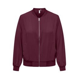 Only CARMAKOMA Damen Bomberjacke "CARLUX LIFE LS BOMBER JACKET NOOS", rot, Gr. 44, unifarben, Web, Obermaterial: 97% Polyester, 3% Elasthan, Jacken,