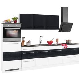 K&uuml;chenzeile KOCHSTATION, B:290cm T:60cm, wei&szlig;, Komplettk&uuml;chen-Sets, "KS-Trient", Breite 290 cm, wahlweise mit E-Ger&auml;ten, mit Arbeitsplatte