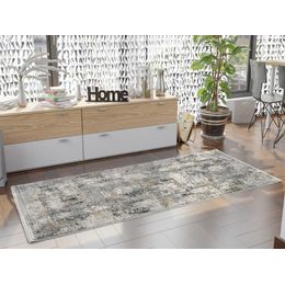 Teppich, B:80cm H:8mm L:250cm, grau, OCI DIE TEPPICHMARKE, Viskose, Wohnzimmer, Teppiche, "BESTELLER CAVA, auch als L&auml;ufer und in Rund", Glanz