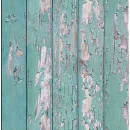 Vliestapete "Abgebl&auml;ttertes Holz", B/L: 0,53m x 10,05m, gr&uuml;n, SUPERFRESCO EASY, Wohnzimmer, Tapeten, verwittertes Holz 10 m x 0.52 m