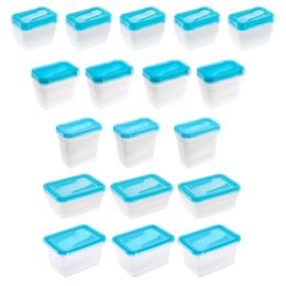 keeeper Frischhaltedose "Fredo Fresh (Set,17-tlg.), rechteckig, 500-2000 ml", B/H/L: 15,5cm x 20,5cm x 10,5cm, blau,
