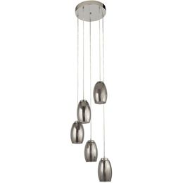 Searchlight LED-H&auml;ngeleuchte "H&auml;ngeleuchte Cyclone, 5-flammig", 5, &Oslash; 35cm H: 150cm, 1 Stk., silber, Leuchten, Stalaktit-Optik