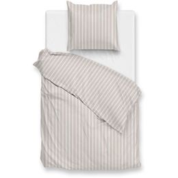 Bettw&auml;sche ZO HOME, beige, Perkal, Obermaterial: 100% Baumwolle, Bettw&auml;sche, "Zohome Bettw&auml;sche Righe-di-Percalle", Bettw&auml;sche aus 100% Baumwolle,