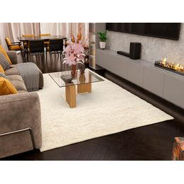 Teppich, B:200cm H:9mm L:250cmhellbeige, natur, beige, OCI DIE TEPPICHMARKE, Obermaterial: 50% Wolle, 45% Viskose, 5% Polyethylen, Wohnzimmer,