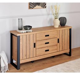 Pharao24.de Sideboard Gro&szlig;e Kommode mit drei Schubladen und B&uuml;gelgestell