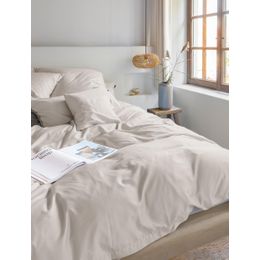 Bettw&auml;sche Irisette, beige, Mako-Satin, Obermaterial: 100% Baumwolle, Bettw&auml;sche, "Premium Satin Bettw&auml;sche Paris", hochwertige Uni Premium