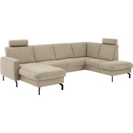 Wohnlandschaft DIE PLANBAR, B:307cm H:88cm T:190cm, beige, 94% Polyester, 6% Nylon, Sofas, "PP-PF25099, U-Form, Breite 307cm", Wahlweise mit
