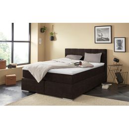 Boxspringbett COTTA, L:209cm, braun, Polyester, Komplettbetten, "Simba erh&auml;ltlich in verschiedenen Breiten, Farben und H&auml;rtegraden", Bezugsstoff: