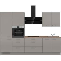 K&uuml;chenzeile Nobilia, B:300,3cm H:216,6cm T:60cm, grau, Komplettk&uuml;chen-Sets, ""Laser II", NEU: individuell anpassbar mit gratis Profi-Beratung",