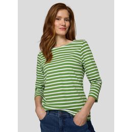 Rabe Damen 3/4-Arm-Shirt, gr&uuml;n, Gr. 52, gestreift, Jersey, Obermaterial: 92% Baumwolle, 8% Elasthan, Shirts, in Streifen-Optik